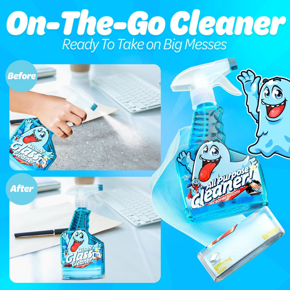 Spray Bottle 16oz (All Purpose Cleaner - Fresh) , 2 Pack - Gunk Getter